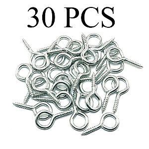Pro Bamboo Kitchen Eyelets Screw 30PCS 1 Inches Screw Eye Pins Eye Pins Hooks