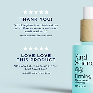 Kind Science by Ellen DeGeneres Face Firming Serum - Hyaluronic Acid Serum for Face Visibly Firms & Smooths Laugh Lines & Wrinkles - Anti Aging Serum for Women is Gentle for Sensitive Skin, 1 fl oz