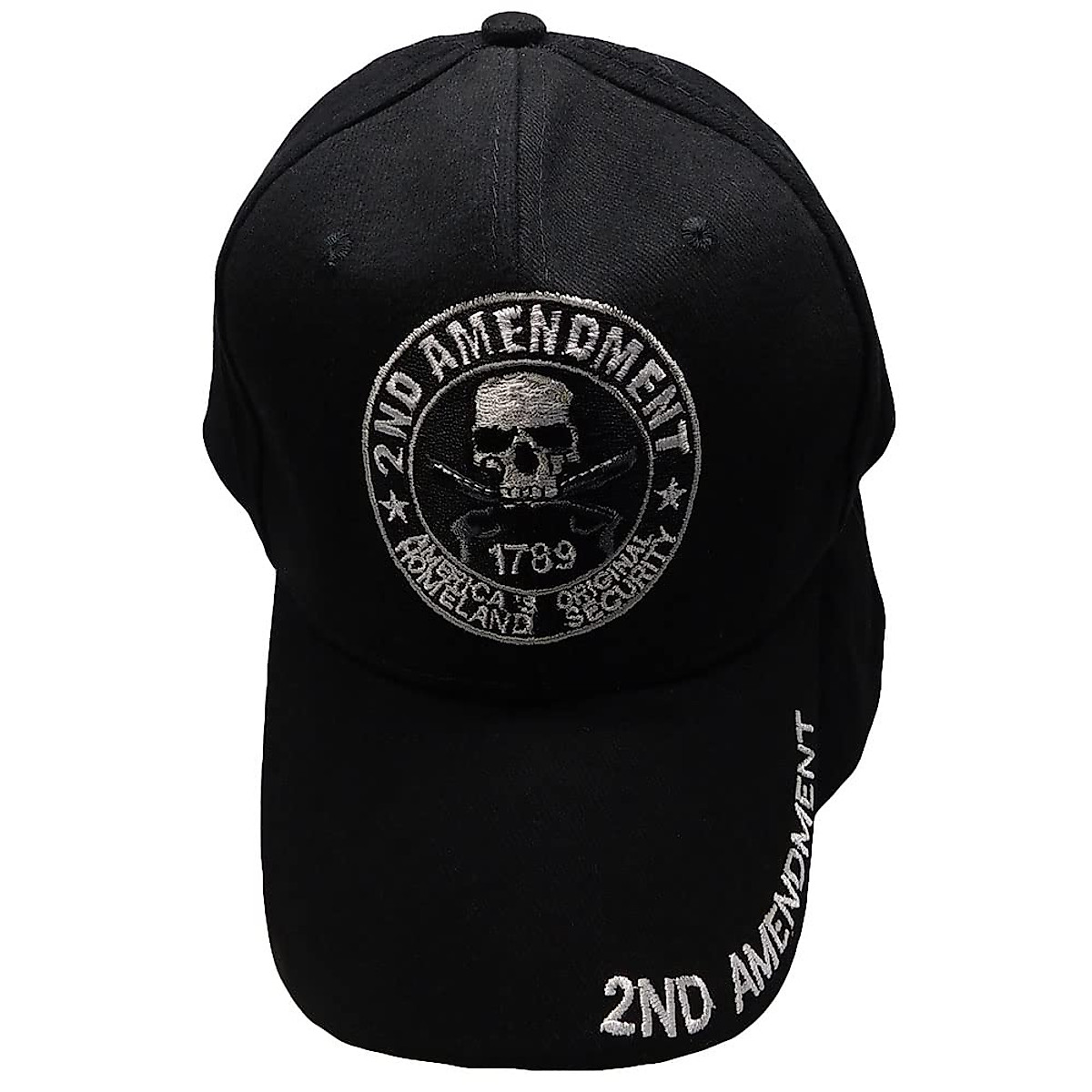 2nd Amendment 1789 America's Original Homeland Security Black Cotton Adjustable Embroidered Baseball Hat Cap