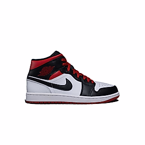 Air Jordan 1 Mid Men's Shoes Size - 9.5 White/Gym Red-Black