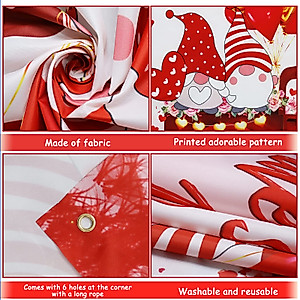 Vlipoeasn Happy Valentine Day Garage Door Cover 6x13ft Large Pink Sky Romantic Love Truck Gnome Valentine's Day Garage Door Banner for Couple Backdrop for Valentine's Day Party Supplies and Decor