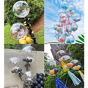 24 Inch Clear Balloons Bobo Balloons, 10 Pcs Clear Balloons for Stuffing, Big Transparent Bubble Balloons, Large Helium Balloon for Wedding Birthday Graduation Christmas Party Decorations