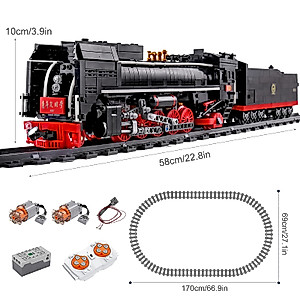 Mould King Train Building Kits for Boys, 1511 Pieces Building Blocks Sets Steam Locomotives Train Toys, Remote Control Train with Motors and Tracks, Learning Construction Toys for Kids