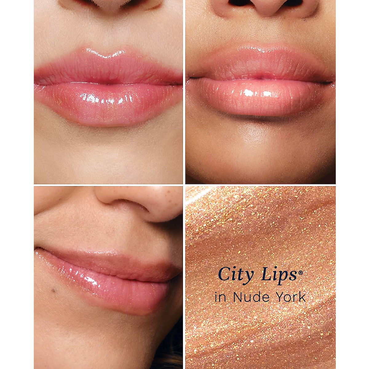 City Beauty City Lips Plumping Lip Gloss Nude York - High-Shine Gloss for Fuller, Younger-Looking Lips | Hydrating & Smoothing Lip Treatment Hyaluronic Acid