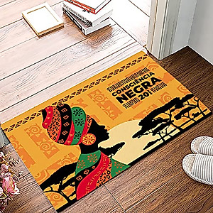 Doormat Bath Rugs Non Slip Black Day History African American Party Month Washable Cover Floor Rug Absorbent Carpets Floor Mat Home Decor for Kitchen Bathroom Bedroom (16x24)