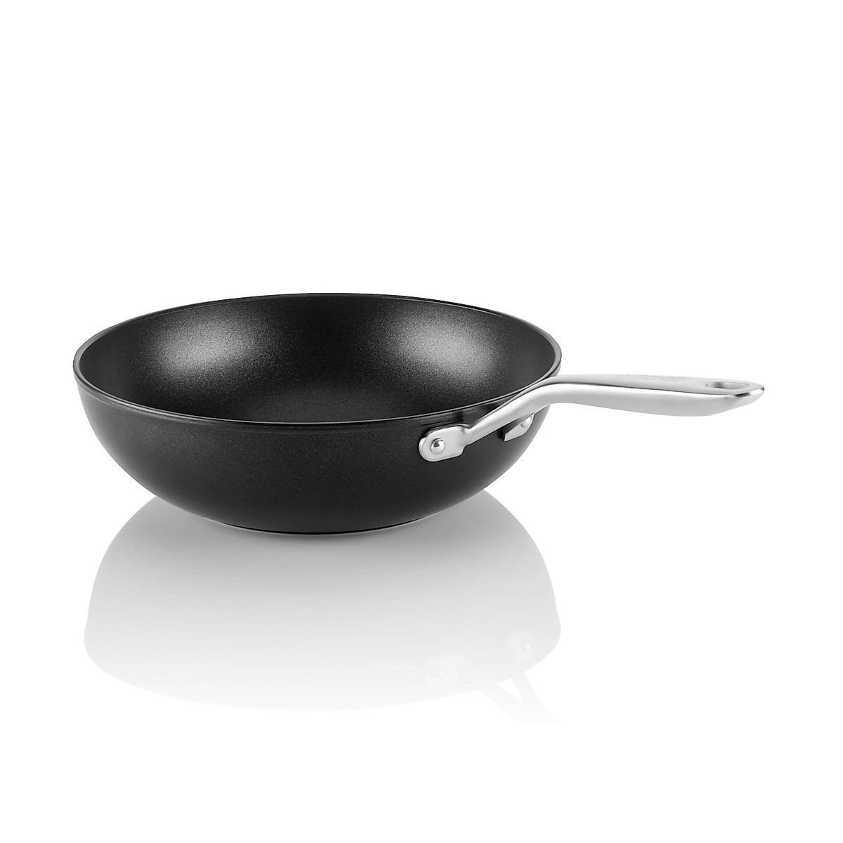 TECHEF - Onyx Collection, 12-Inch Nonstick Flat Bottom Wok/Stir-Fry Pan - PFOA Free, Dishwasher and Oven Safe, Made in Korea