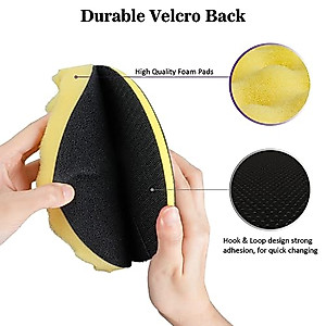 7 Pcs Waxing Buffing Pad Kit, 7 Inch Buffing and Polishing Pad Kit, 3 Pcs Polishing Sponge,2 Pcs Wool Pad, and a M14 Threaded Polisher Grip Backing Plate for Car Buffer Polisher, Polishing and Waxing