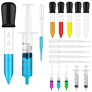 18Pcs Liquid Dropper, Silicone Candy Dropper 5Ml Droppers for Candy Molds, Clear Silicone Eye Dropper Pipettes for Kids, Gelatin Maker & Halloween Christmas Crafts Projects