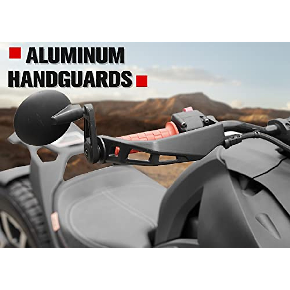 A & UTV PRO Sport Windshield & Aluminum Handguards for Can-Am Ryker All Models, Adjustable Vented Windscreen, Handlebars Hand Guard Protector Accessories, Replace OEM # 219401023, 219400771, 219400998