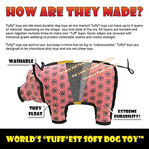 TUFFY - World's Tuffest Soft Dog Toy - Desert Bat - Squeakers - Multiple Layers. Made Durable, Strong & Tough. Interactive Play (Tug, Toss & Fetch). Machine Washable & Floats. (2 Pack)
