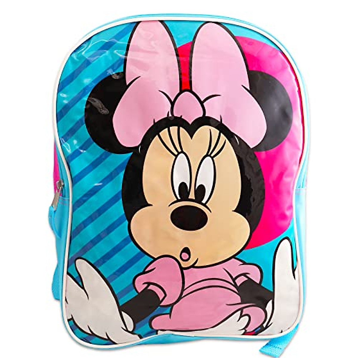 Fast Forward Minnie Mouse Backpack for Girls 4-6 - Bundle with Minnie Mouse Backpack with Water Bottle, Stickers, More | Minnie School Backpack