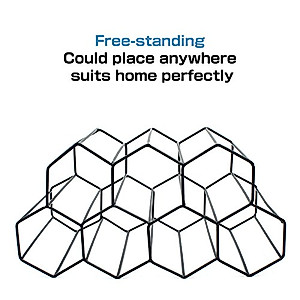 Buruis 9 Bottles Metal Wine Rack, Countertop Free-Stand Wine Storage Holder, Space Saver Protector for Red & White Wines - Black