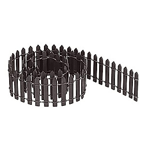 MECCANIXITY Miniature Garden Fence, 35 Inch Long Wood Ornament Wooden Decorative Picket Fence for DIY Crafts Project, Coffee Color