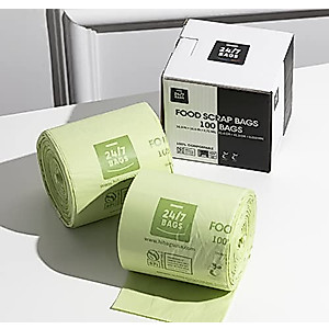 200 Count 100% Compostable Bags, 2.6 Gallon – Small Kitchen Trash Bin Bags, US BPI & OK Compost Home Certified, ASTM D6400 Certified (2 Pack Of 100)