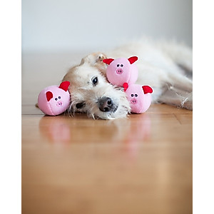 ZippyPaws - Farm Pals Burrow, Interactive Squeaky Hide and Seek Plush Dog Toy - Bubble Babiez Pig Barn