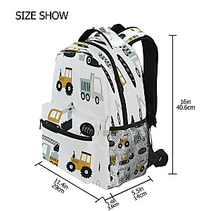 Backpack School Bookbag Travel Bag Truck Childish Cartoon for Girls Boys Teen