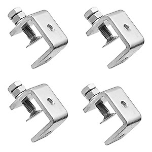 Elesunory 4Pcs Stainless Steel C Clamp- C Clamps Heavy Duty- Metal Mini Clamps With Screws for Woodworking Welding Building- Adjustable Wide Jaw Opening C Clamp