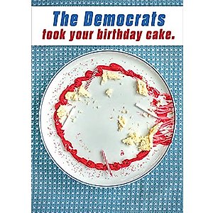 RSVP Democrats Took Your Cake Funny/Humorous Political Birthday Card,Red,5" x 7",GC-B5667A
