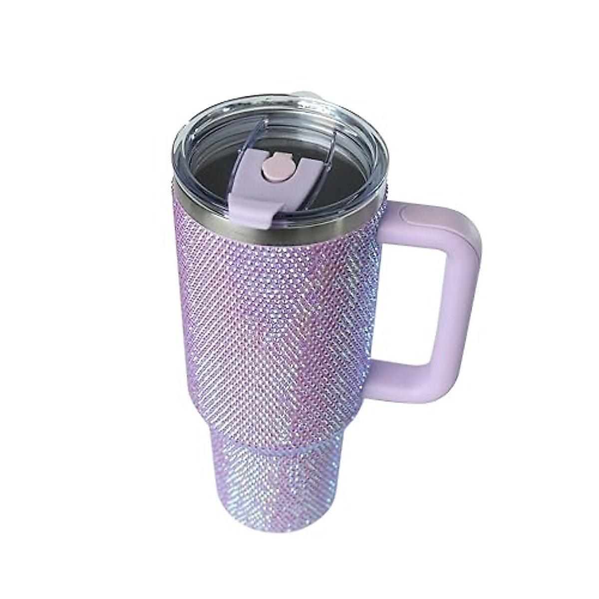Sip+Sea Grenada 40oz Rhinestone-Encrusted Insulated Tumbler - Premium Bling Stainless Steel Water Bottle with Handle, Double Wall Vacuum Technology, Includes Leakproof Lid and Straw