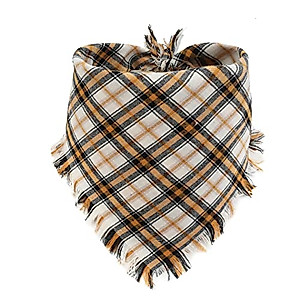 Fall Dog Bandana, Thanksgiving Dog Bandanas, Autumn Reversible Washable Plaid Triangle Bibs Scarf for Small Medium Large Pets Dogs Cats