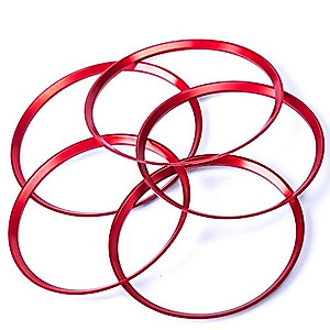 Xotic Tech Aluminum Air Conditioner AC Air Outlet Vent Front + Side Rings Trims Cover Decoration Compatible with Mercedes Benz CLA GLA Class 2013-2018 (Sporty Red) - 5 PCS