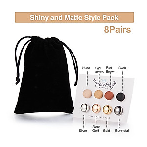 PeacePray 8 Pairs Premium Strong Hijab Magnetic Pins, No-Snag Multi-Use Hijab Magnets, Professional Pinless Magnetic Hijab Pins, Shiny and Matte Style Pack