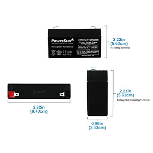 PowerStar--2 Year Warranty 6V 1.2AH SLA Battery Replaces pe6v1.2 bp1.2-6 es1.2-6 cb-1.3-6