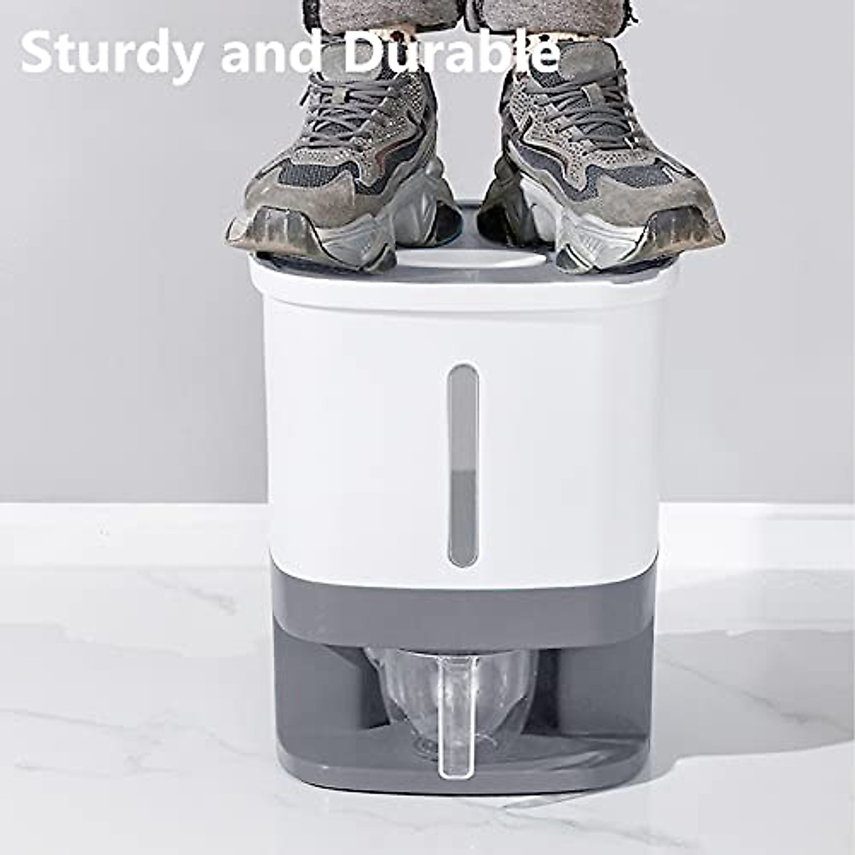 YYIJ Airtight Rice dispenser 22Lbs Rice Dry Food Storage Container,Cereal Container Bin,Measuring Cup Included, Gray, R1343G426335IC5Q