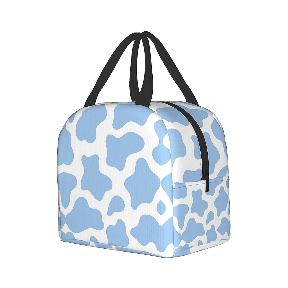 Ucsaxue Light Blue Cow Animal Lunch Bag Travel Box Work Bento Cooler Reusable Tote Picnic Boxes Insulated Container Shopping Bags For Adult Women Men