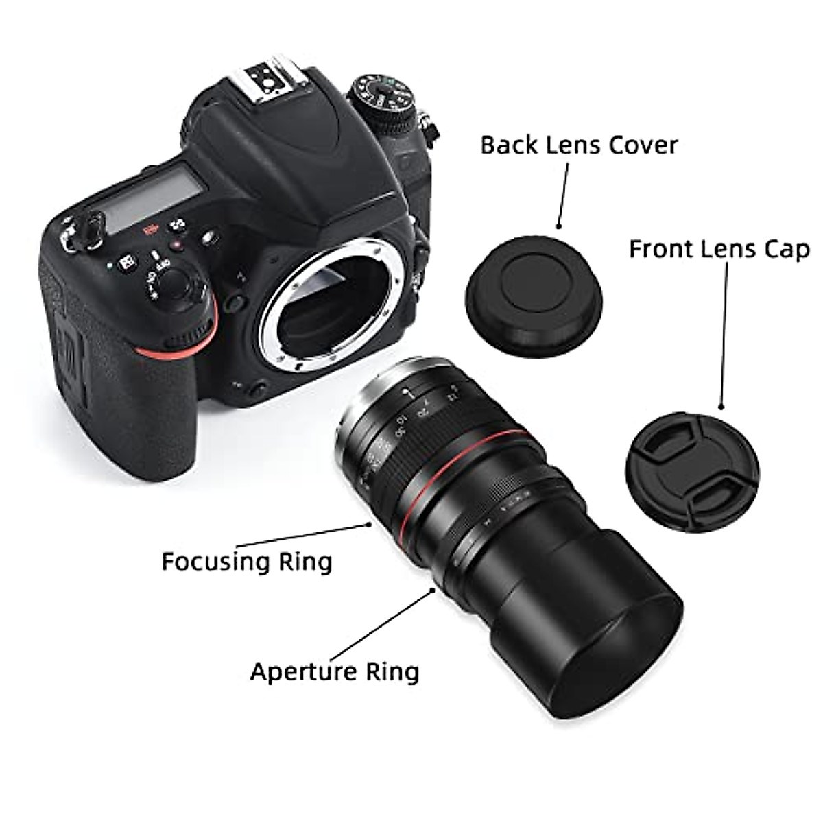 Lightdow 135mm f/2.8 FE UMC Full Frame Telephoto Lens for Canon Rebel EOS 80D 77D 70D 60D 50D 7D 6D 5D 5DS 1DS T7i T7s T7 T6s T6i T6 T5i T5 T4i SL2 and SL1 Digital SLR Cameras Black