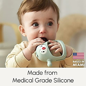 Smooch Penguin Mitten Teething Toys For Babies 0-6 Months, 12, 18 - Penguin Teethers For Babies Are Easy To Hold, Silicone Baby Teether Toys Are Soft Yet Durable - Provides Teething Pain Relief (Blue)