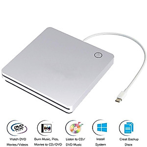 VikTck External CD DVD Drive USB C Ultra Slim Portable CD DVD RW/ROM Burner Writer Player Superdrive for MacBook Pro Air iMac Laptop Mac os Windows 10