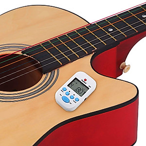 Zhehao 2 Pcs Mini Digital Metronome White, Multifunctional, Portable, Volume Adjustable, Clip On, with Speaker, Tempo, with Battery for Piano, Guitar, Saxophone, Flute, Violin, Drum(White)