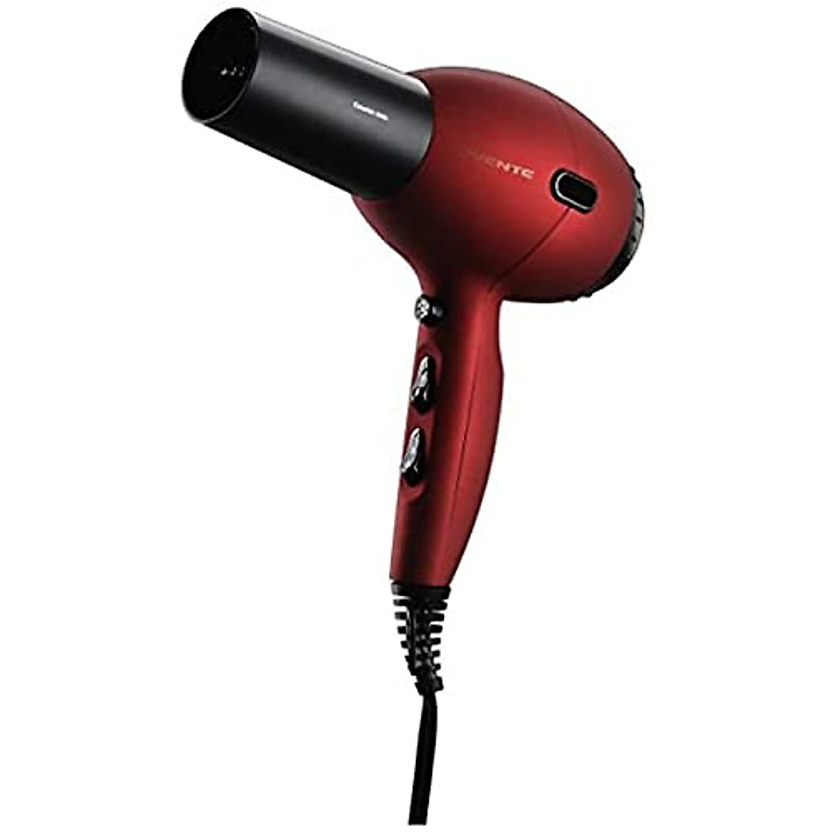 Ovente 1875 Watt Professional Hair Dryer with Diffuser, Ionic & Tourmaline Technology, For Body, Volume & Smoothing, Concentrator Attachment & Travel Bag, Lightweight for Home Use, Black & Red X3400BR