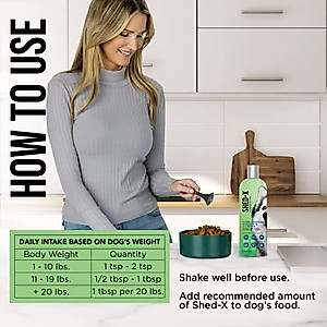 Shed-X Liquid Dog Supplement, 32oz – 100% Natural – Helps Dog Shedding, Fish Oil for Dogs Supports Skin & Coat, Dog Oil for Food with Essential Fatty Acids, Vitamins, and Minerals