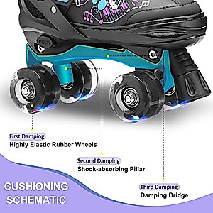Hikole Roller Skates for Girls and Boys,4 Size Adjustable Kids Roller Skates with 8 Light Up Wheels,Toddler Skates for Outdoor & Indoor