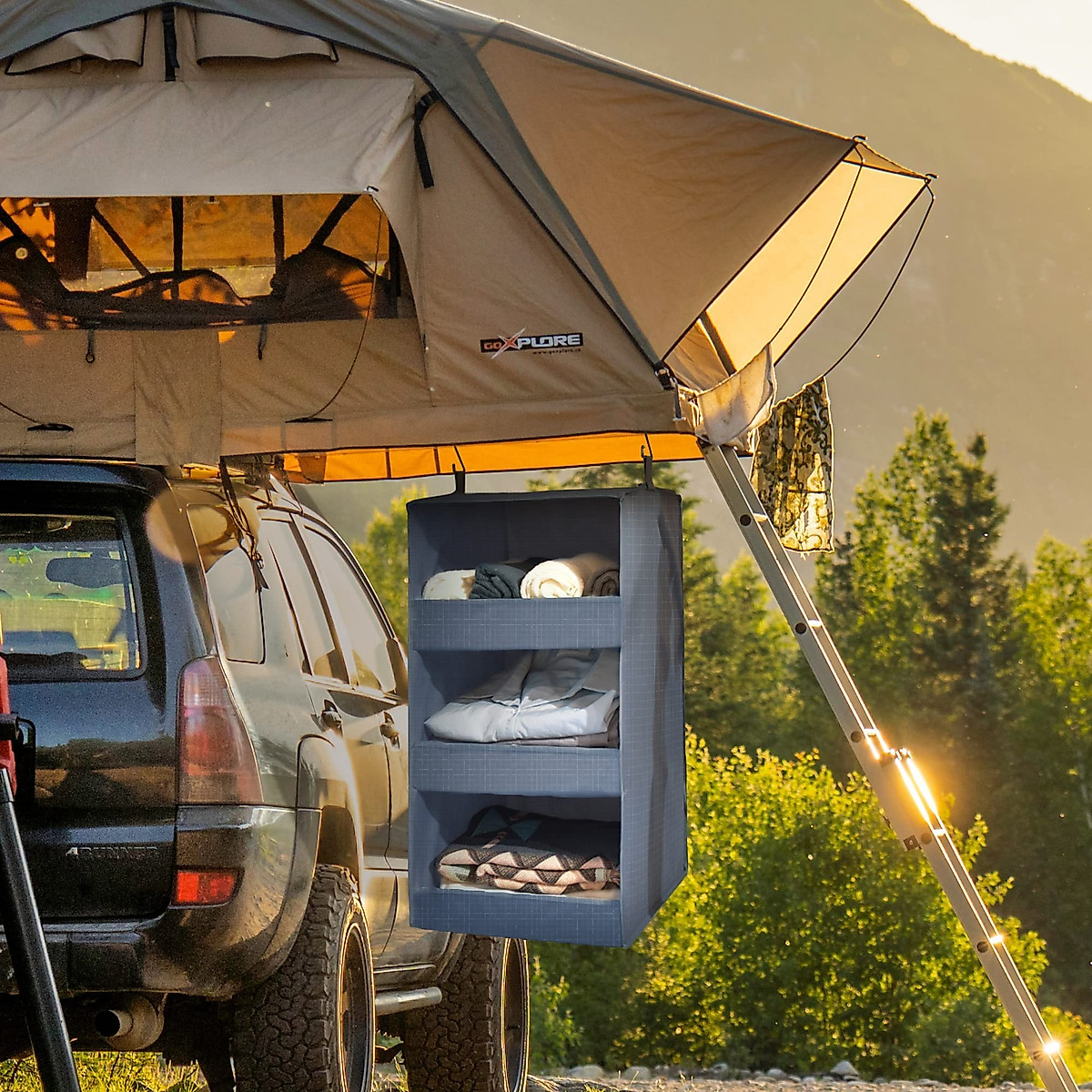 GRANNY SAYS Bundle of 1-Pack Hanging Closet Shelves & 2-Pack Socks Storage Organizers