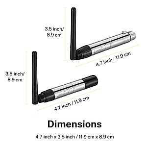 Donner DMX512 Wireless 3 Receivers with Light Dome & 1 Transmitter Stage Lighting Control for LED Stage Disco Party Bar Lighting, Dfi DJ 2.4G Wireless DMX Controller 4PCS