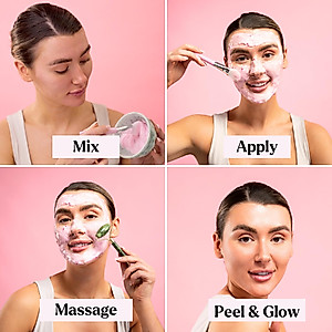 Jelly Mask for Facials - 12 Flavors Hydrating & Brightening Jelly Face Masks | Free Jade Roller & Spatula | Bulgarian Rose, Lavender, Hyaluronic Acid, 24K Gold face mask skin care |Vajacial Jelly Mask