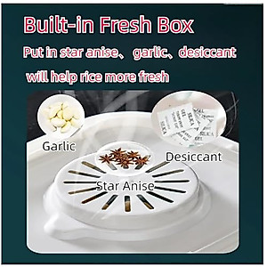 Azipehkx 22 Lbs Rice Dispenser,Container Sealed Moisture Proof with Measuring Cup for Kitchen Pantry Household, BPA-Free,Light Grey