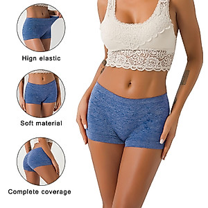 DEEP TOUCH Women’s Boyshort Underwear Seamless Panties Stretch Boxer Panty Breathable No Show Boxer Briefs 5 Pack