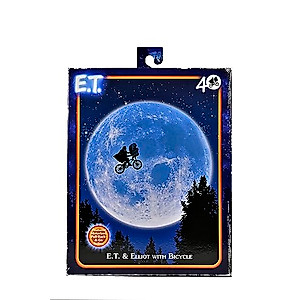 NECA - E.T. The Extra-Terrestrial 40th Anniversary 7″ Scale Action Figure – Elliott & E.T. on Bicycle