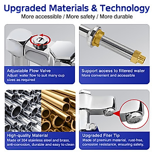 Crystmetal Glass Filler Faucet，9 Inches Deck Mount Faucet Glass Filling Water Station, Stainless Steel Drinking Water Filling Faucet for Bar Cafes, G1/2" Male Brass Structure (9.4)