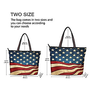 4Th Of July American Flag Handbags and Purse for Women Tote Bag Large Capacity Top Handle Shopper Shoulder Bag