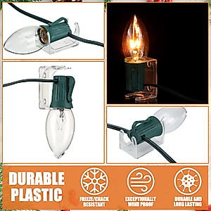 VIHOSE 100 Pcs Christmas Light Clips Clear Lighting Outlet Combo C Clips Waterproof Outside Gutter Clip Hooks Seasonal String Light Hooks for C9 or C7 Light Socket on Home Stair Christmas Decoration