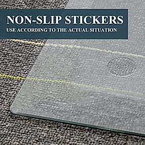 KIAYACI Glass Chair Mat for Carpet or Hard Floor Tempered Glass Glass Table Top Table Mat Square 36" x 48", 1/4 inch Thick, Transparent