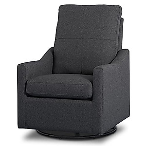 Delta Children Kenwood Glider Swivel Rocker Chair, Dark Grey