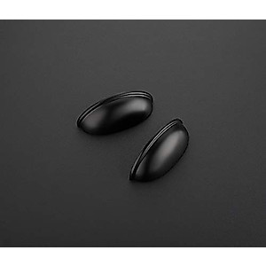 Ravinte 10 Pack 3" Drawer Pulls Flat Black Cabinet Cup Pulls Kitchen Hardware Cabinet Handles Drawer Handles Knobs 3 inch Hole Center