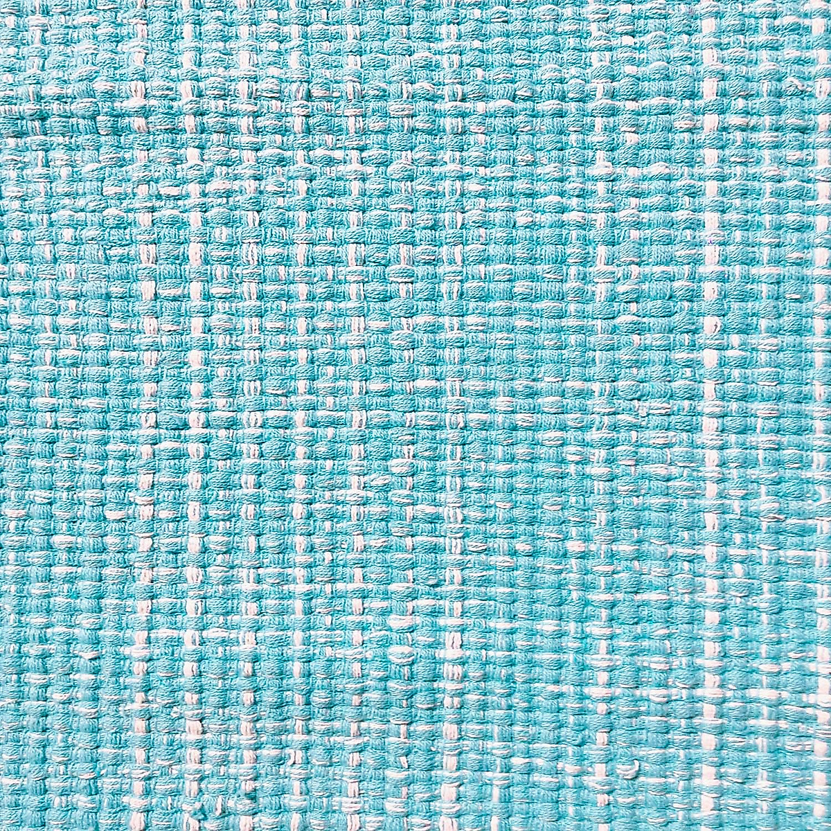 Chardin home Cotton Washable Rug Turquoise and White | 21x34 Bathroom Rug Kitchen entryway | Reversible Handwoven Rug Machine Washable.