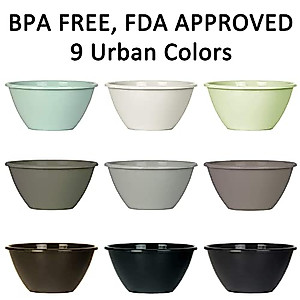 Youngever 50 Ounce Plastic Bowls, Large Cereal Bowls, Large Soup Bowls, Set of 9 (9 Urban Colors)